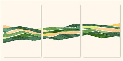 추상적 인 미적 에코 그린 콜라주 디자인 유기 자연 모양 벡터 일러스트레이션 가로 패턴 구성 기하학적 필드 장식품 현대 포스터