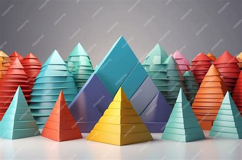Premium Photo Three Dimensional Render Of Rows Of Triangle Shaped