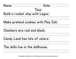 Free Handwriting Sentences Practice
