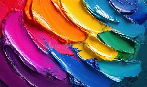 Vibrant Abstract Paint Strokes Showcasing Spectrum Colors Textures