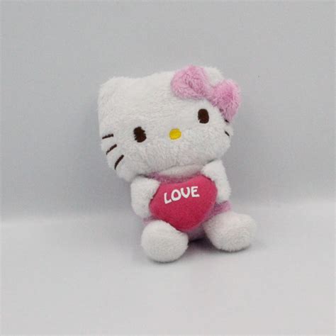 Doudou Chat Hello Kitty Rose Coeur Love Sanrio License