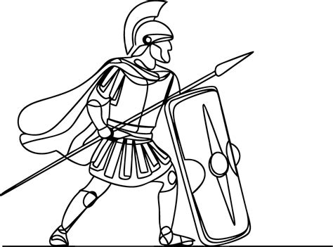 Ancient Roman Soldier Illustration With Shield And Spear 54065514 Vector Art At Vecteezy