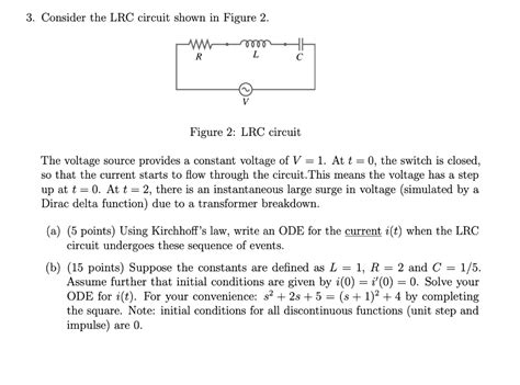 Solved Consider The LRC Circuit Shown In Figure R L C Chegg Com