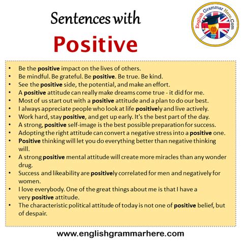 Sentences With Positive Positive In A Sentence In English Sentences