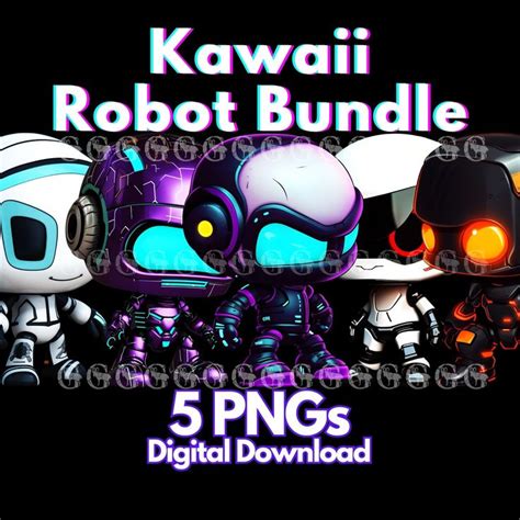 Kawaii Chibi Robot Png Bundle Robot Png Robot Svg Robot Vector Robot Clipart Etsy Kawaii