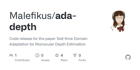 GitHub Malefikus Ada Depth Code Release For The Paper Test Time Domain Adaptation For