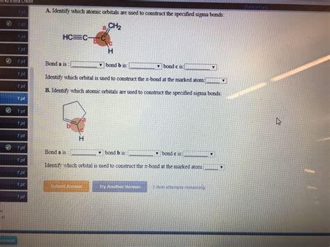 Solved Extra Credit A Identify Which Atomic Orbitals Are