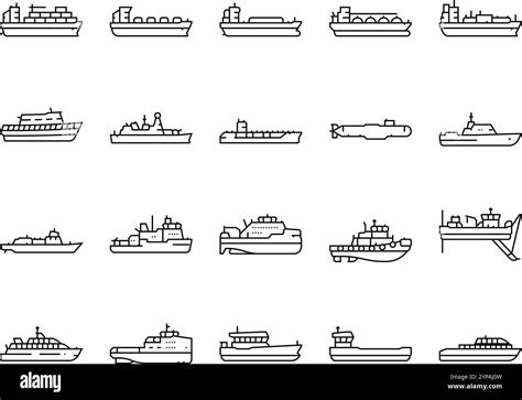 Ship Cargo Maritime Navigation Icons Set Vector Stock Vector Image And Art Alamy