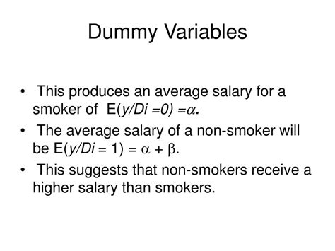 Ppt Dummy Variables Powerpoint Presentation Free Download Id279643