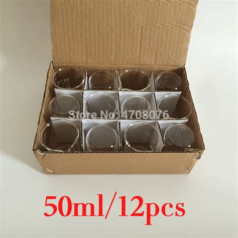 50ml 12pcs Set Pyrex Beaker Borosilicate Glass Lab Vicedeal