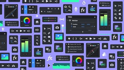 premium vector background of video editor processing tools tool blocks graphic movie editing