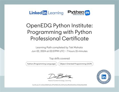 Tek Mahata On Linkedin Certificate Of Completion