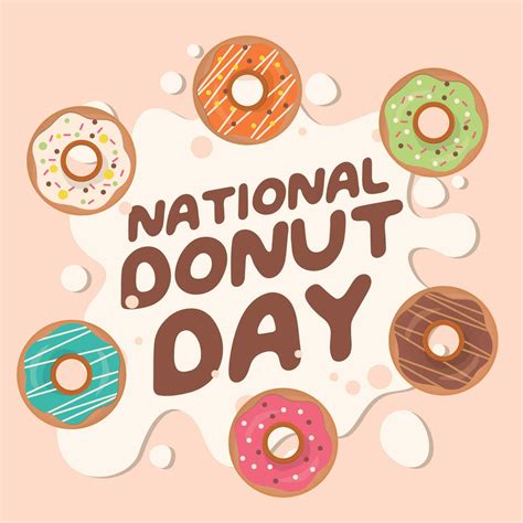 National Donut Day Design Template For Celebration Donut Vector Design