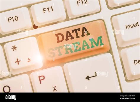 text sign showing data stream business photo showcasing sequence of