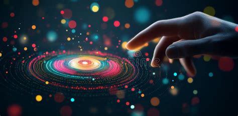 The Big Data Concept Digital Neural Networks Business Woman Touching