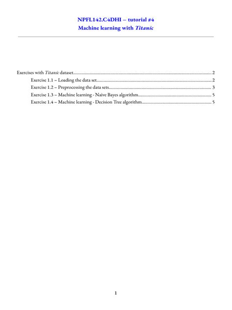 Titanic Machine Learning Tutorial Pdf Statistical Classification