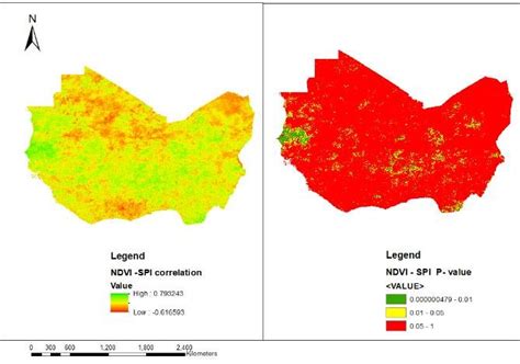 Map Showing The Correlation Between Spi And Ndvi Download Scientific