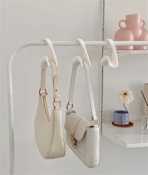 [b 묶음구매할인] 아치형 가방걸이 화이트 옷장 정리 행거 행잉 가방 정리 구매 할인 에이블리