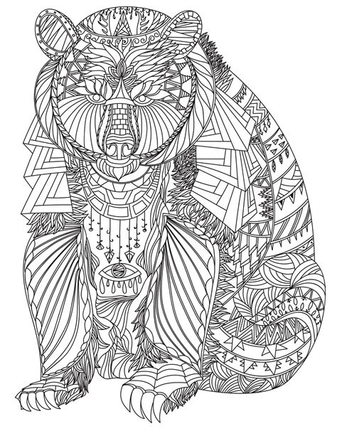 Bear Mandala Coloring Page