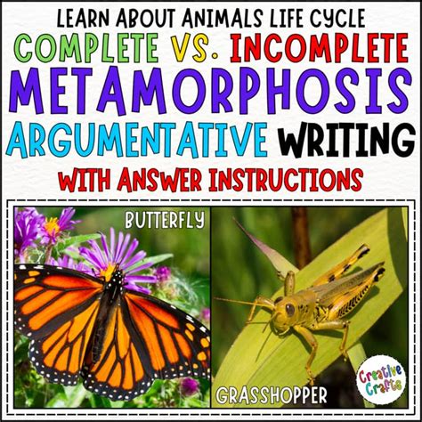 Complete Vs Incomplete Metamorphosis Argumentative Writing Prompt 3rd 5th