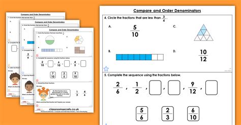 Compare And Order Denominators Homework Extension Year Fractions Classroom Secrets