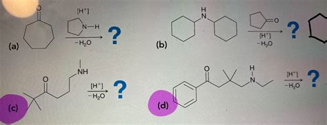 Solved (H+ N-H ? ?C ? (a) -H2O [H+] -H₂O (b) NH [H] ? [H+] | Chegg.com