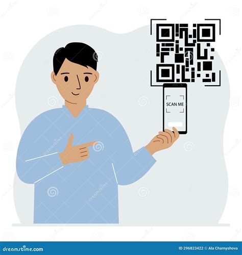 A Man Holds A Mobile Phone In His Hand With The Text Scan Me And Scans The Qr Code Which Is