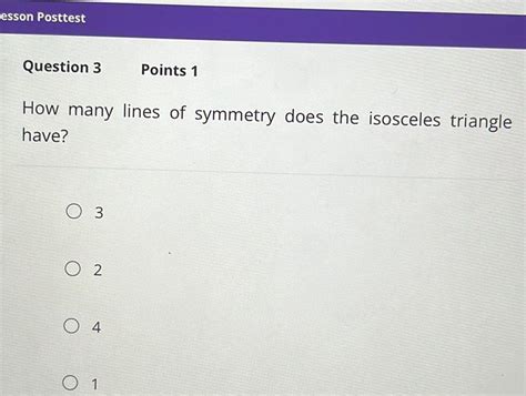 Answered Lesson Posttest Question 3 How Many Lines Of Symmetry Does