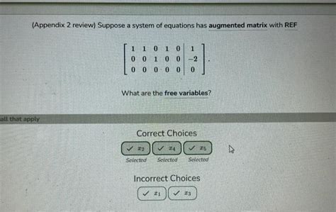 Solved Appendix 2 Review Suppose A System Of Equations Has