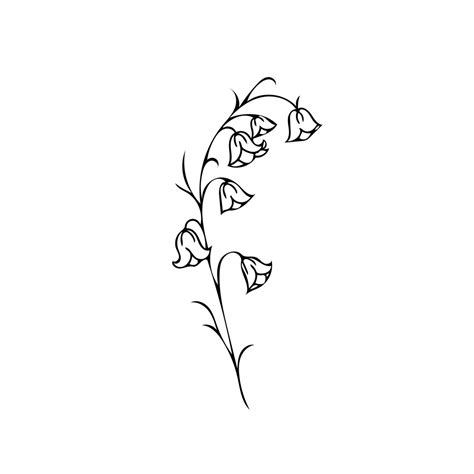 Bluebell Minimalist Flower Tattoo Design Floral Line Art Instant