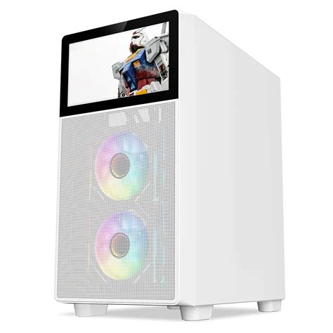 Open Door Tempered Glass Gaming Pc Case With Lcd Display Atx Mid