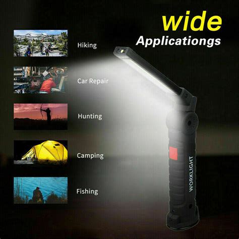 Portable Work Light Rechargable Cob Led Hand Torch Flashlight Magnetic