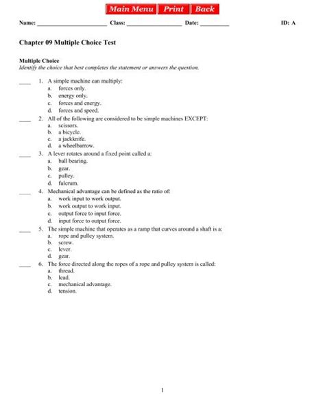 Topic Chapter MC Test