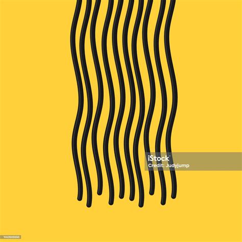 노란색 배경에 격리된 검은색 스파게티 숯 또는 검은 국수 파스타에 대한 스톡 벡터 아트 및 기타 이미지 파스타 일러스트레이션 하이 앵글 Istock