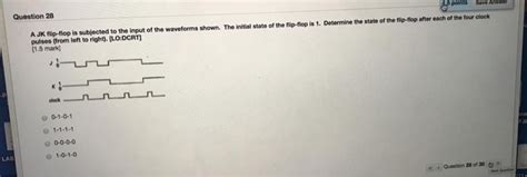 Solved Question 28 A JK Flip Flop Is Subjected To The Input Chegg Com