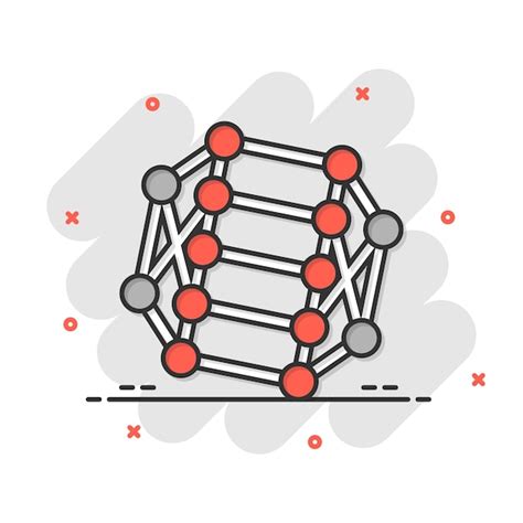 Иконка молекулы днк в комическом стиле атомная векторная иллюстрация на белом изолированном фоне