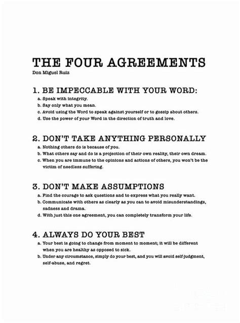 Free Printable Version Of The Four Agreements Download Free Printable