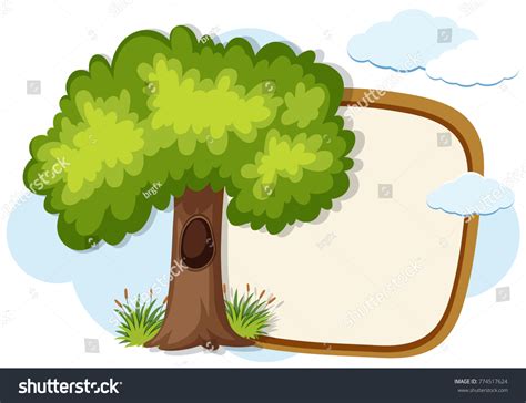 Border Template Green Tree Illustration Stock Vector Royalty Free 774517624 Shutterstock