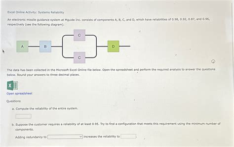 Solved Excel Online Activity Systems Reliabilityan