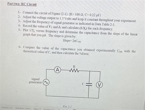 Solved Part Two RC Circuit Connect The Circuit Of Figure Chegg Com
