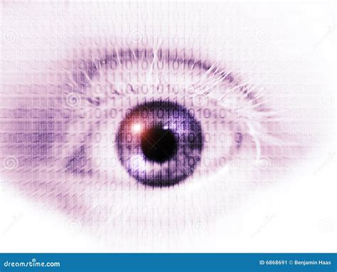 Open Eye With Binary Code Stock Illustration Illustration Of Wisdom 6868691