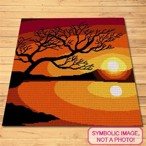 Crochet Landscape This Is A Tapestry Crochet Blanket This Summer