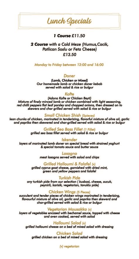 Menu Lara Grill Dagenham