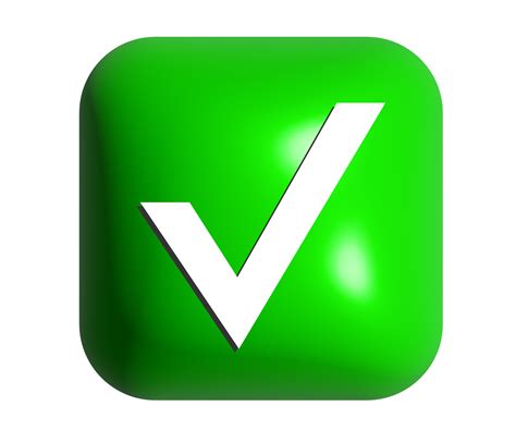 Gradient Bright Green Rounded Square Check Mark Shiny Button 3d 34794812 Png