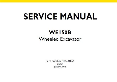 New Holland We150b Wheeled Excavator Service Repair Manual
