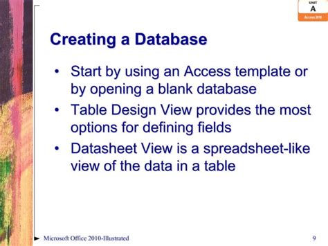 Access 2010 Unit A Ppt Pdf