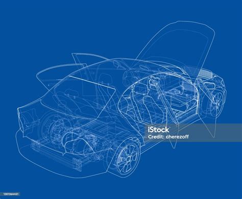 섀시와 전기 자동차 3d의 벡터 렌더링 0명에 대한 스톡 벡터 아트 및 기타 이미지 0명 3차원 형태 공장 산업 건물 Istock