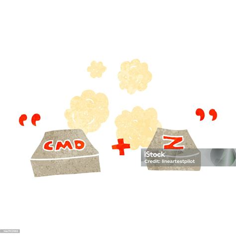Freehand Drawn Retro Cartoon Command Z Function Stock Illustration