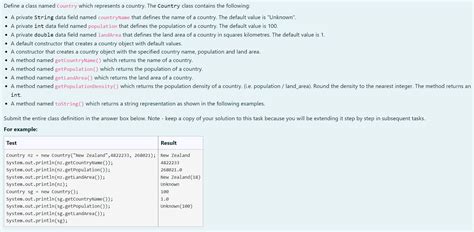 Solved Define a class named Country which represents a | Chegg.com