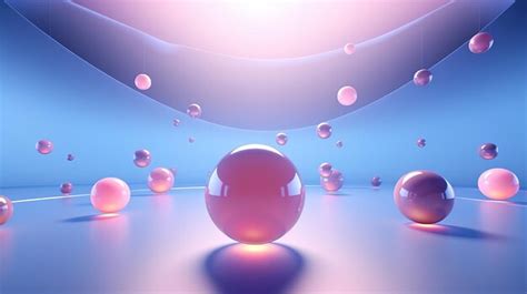 Premium Ai Image Floating Spheres 3d Rendering Empty Space For Product Show